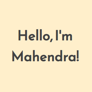 Mahendra · Software Engineer – mahendra.page